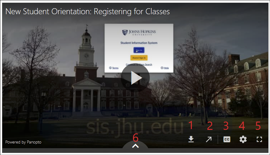 Viewing Course Videos in the Panopto Interactive Player – Johns Hopkins ...