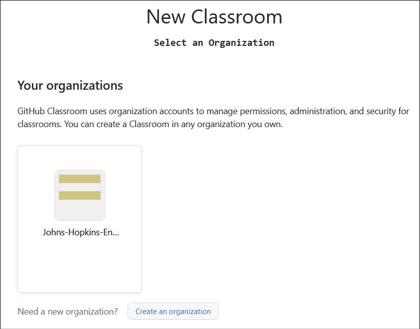 Connect GitHub Classroom to your Canvas Course – Johns Hopkins Engineering